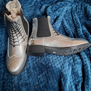 Custom Boots Spider Cobweb Witchy Handpainted Goth Spiderweb - Etsy