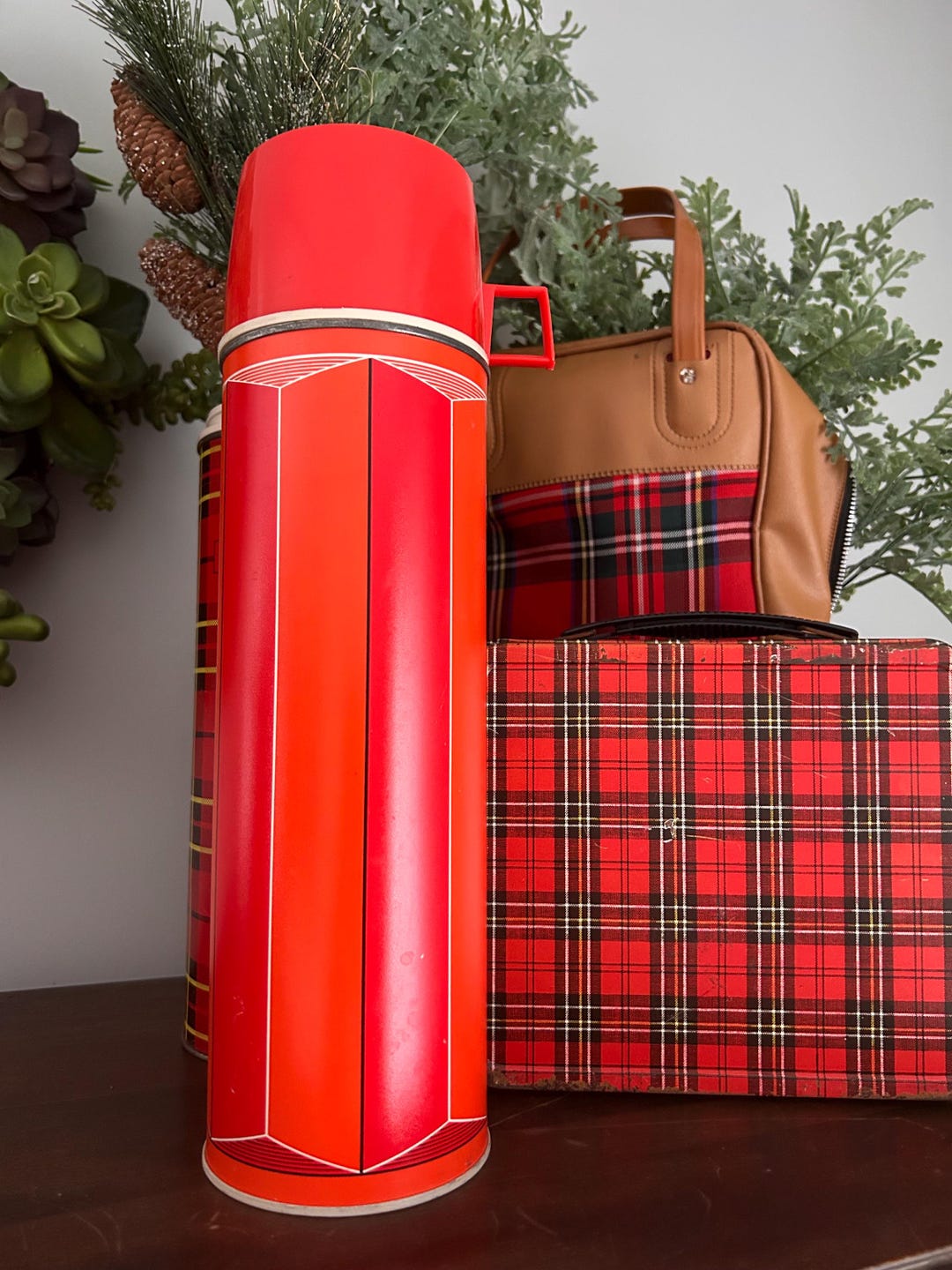 Vintage Red Coffee Thermos Made King-seeley Thermos Co Metal and Glass ...