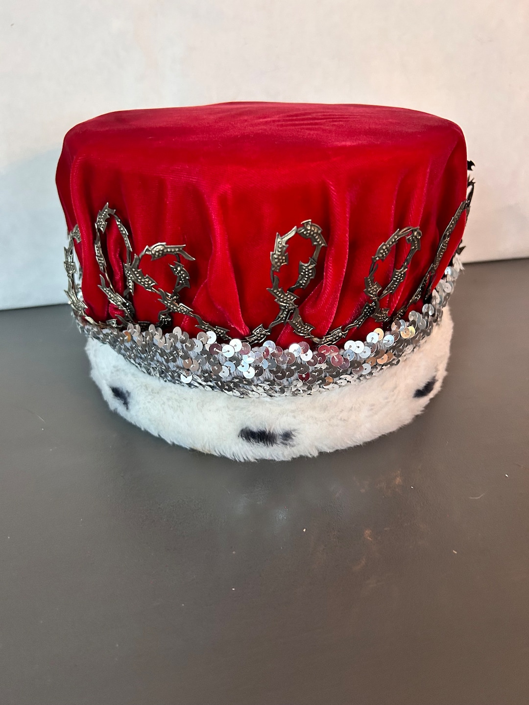 Vintage Kings Crown Velvet With Sequins and Faux Fur - Etsy