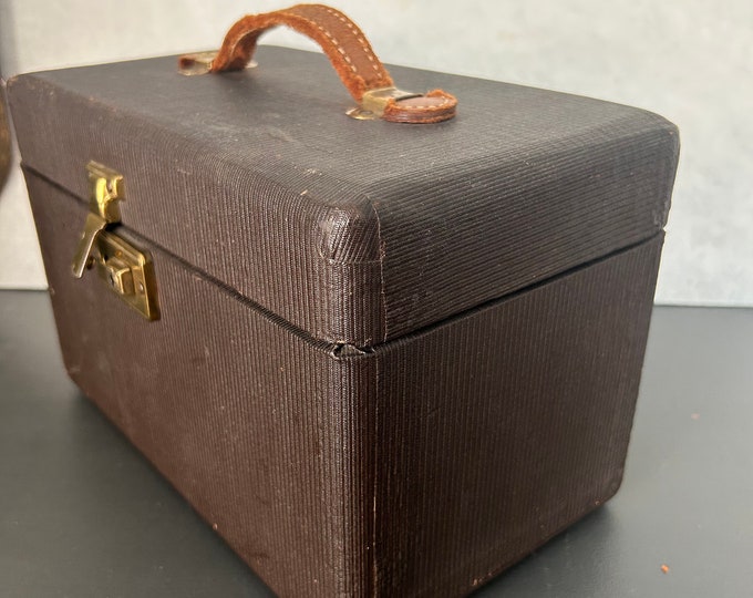 Vintage Brown Train Case Luggage Suitcase Travel Bag, Antique - Etsy