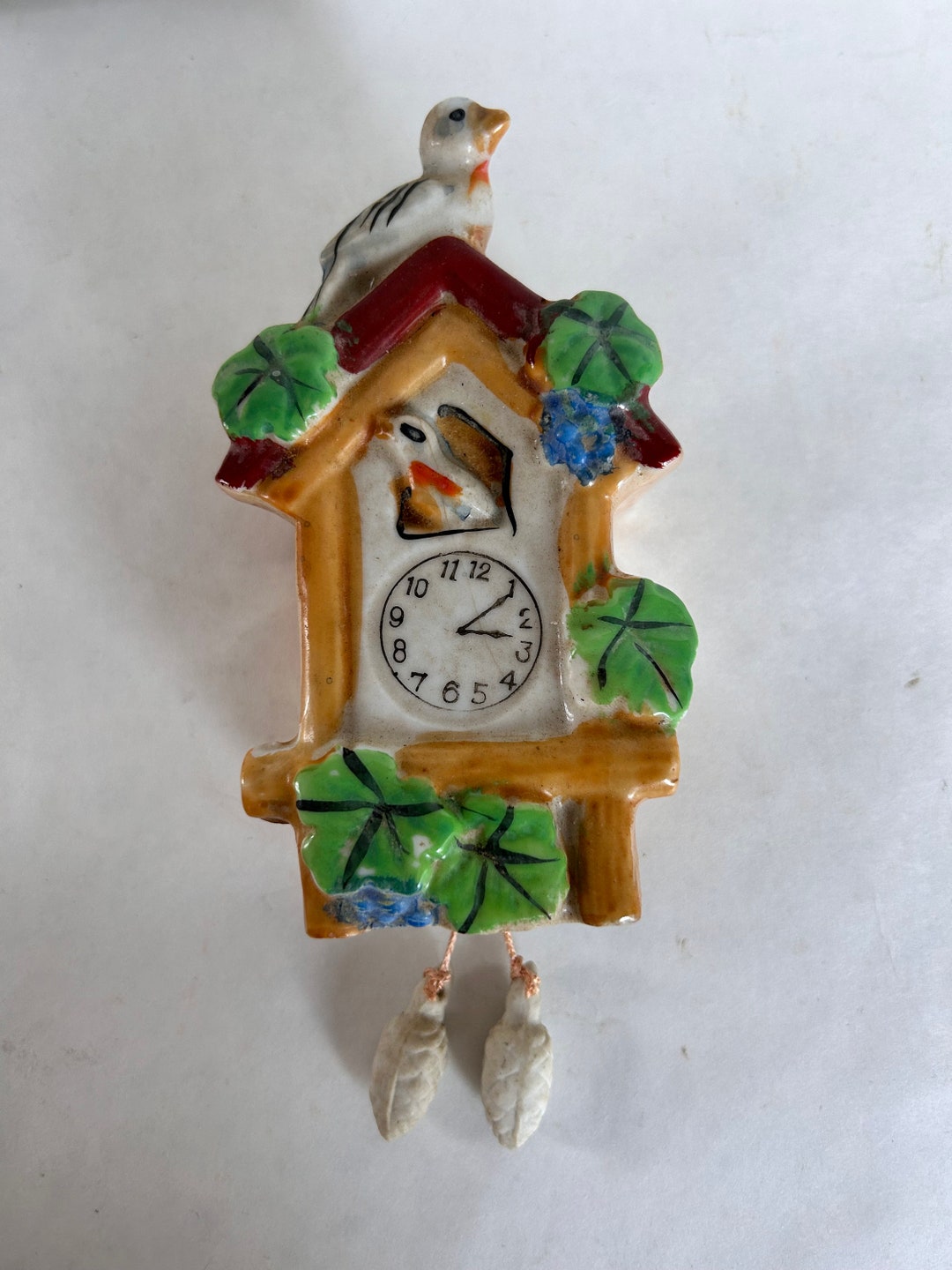 Vintage, Ceramic Cuckoo Clock With Birds, Wall Pocket, Wall Hanging - Etsy
