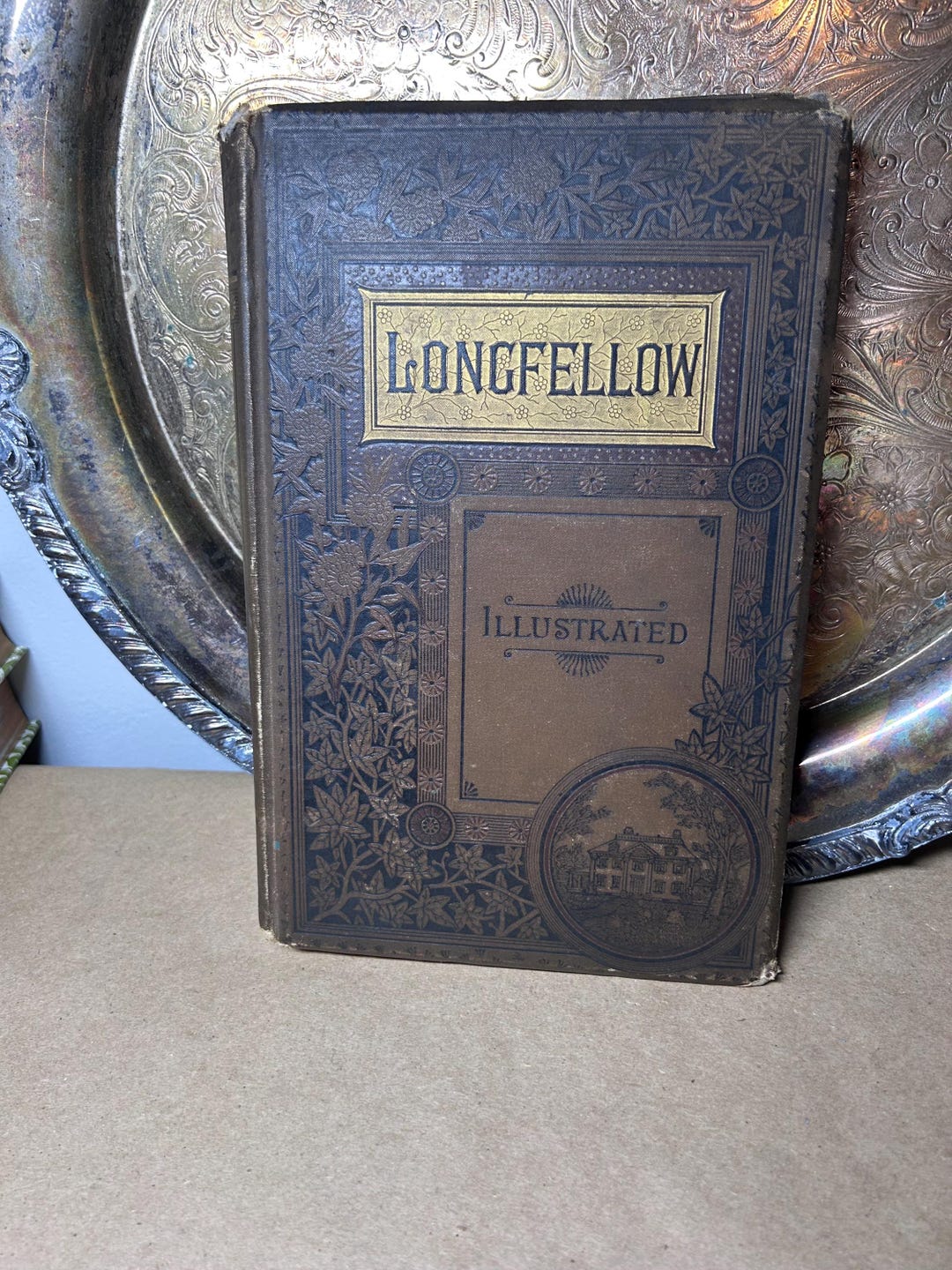 Antique Book Longfellow Illustrated Poetical Written by Henry Wassworth ...