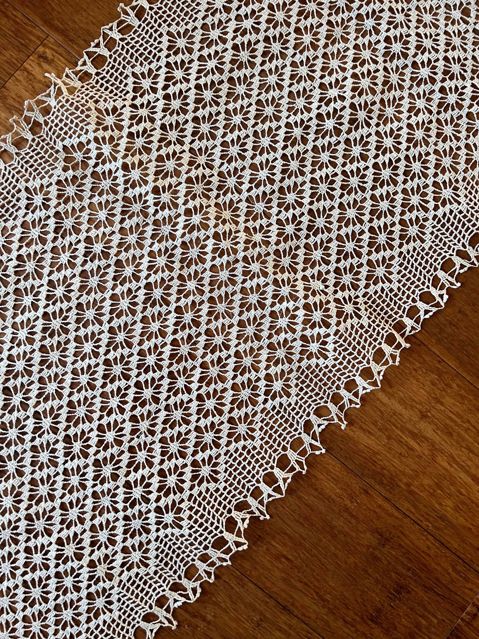 Vintage Hand Crocheted Table Runner Antique Table Scarf - Etsy