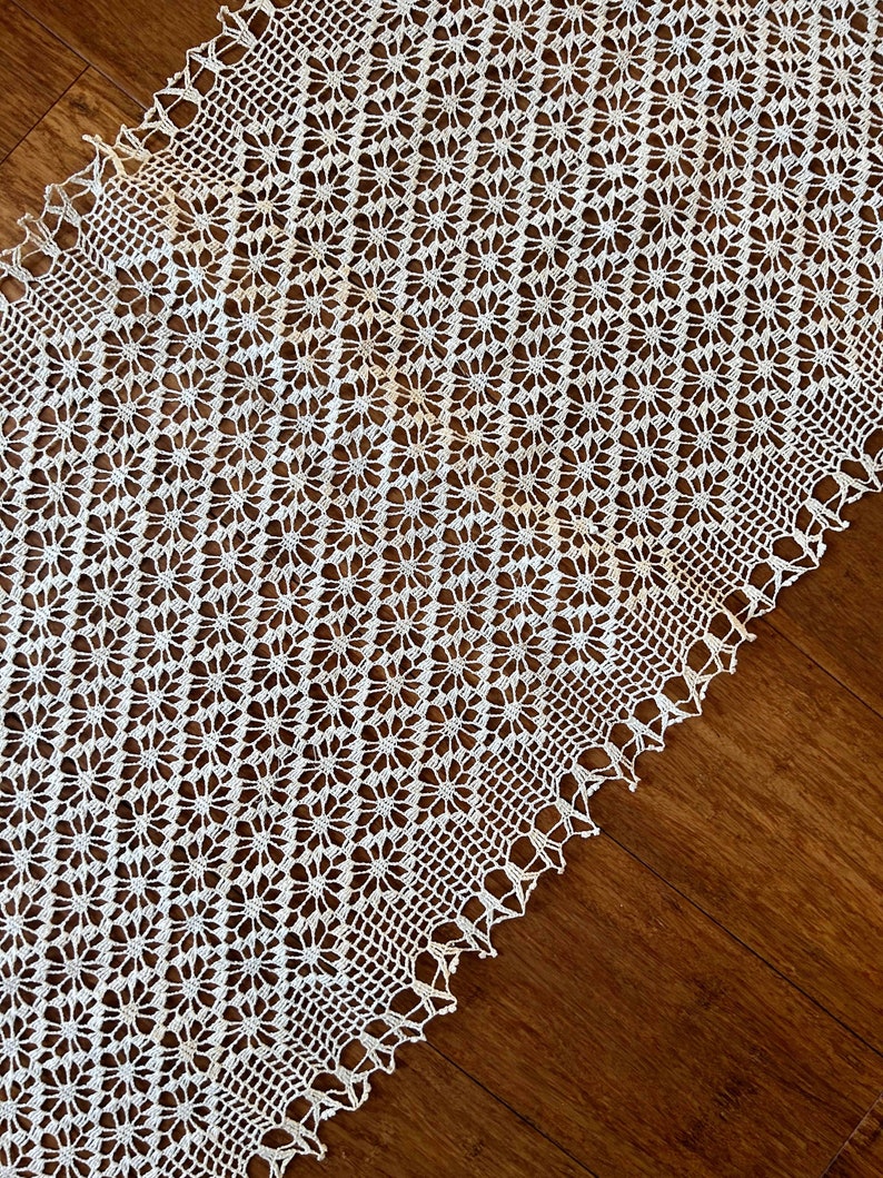 Vintage Hand Crocheted Table Runner Antique Table Scarf - Etsy