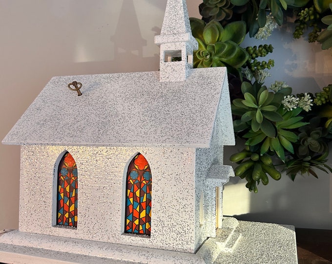 Vintage Handmade Light up and Music Box Church for Your Christmas ...