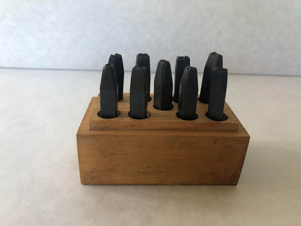 Vintage Metal Stamps of Numbers 1 9 in Wood Box 9-piece - Etsy