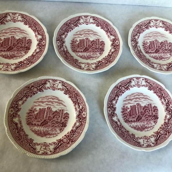 Red Transferware Plates - Etsy
