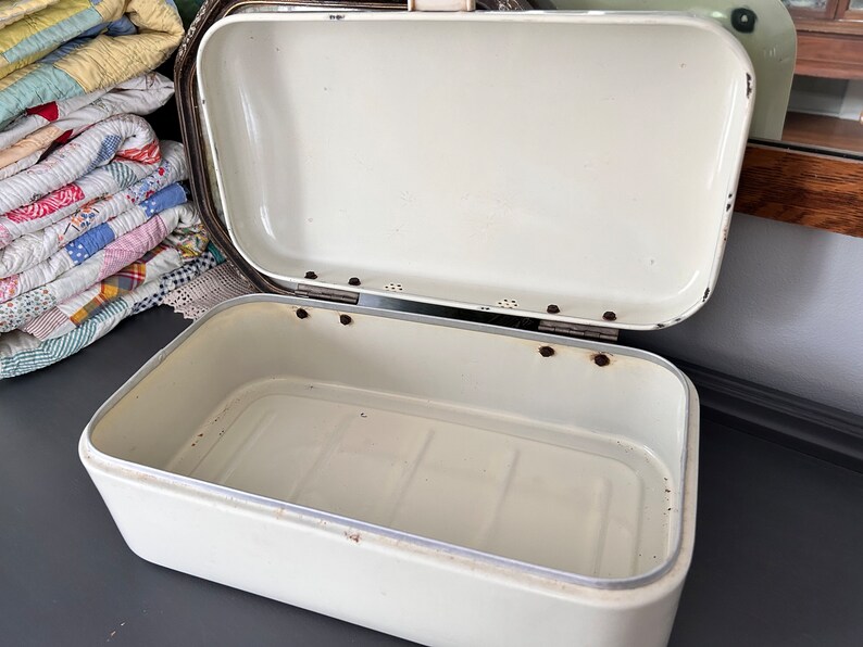 Vintage Dutch Enamel Bread Box Mid Century Bread Container - Etsy
