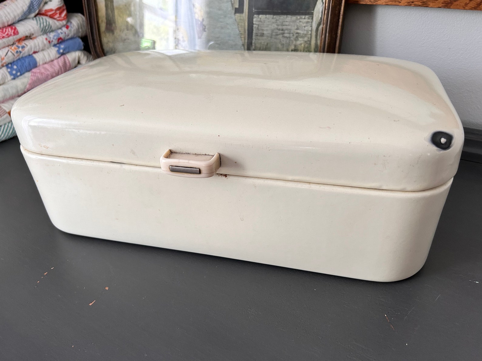 Vintage Dutch Enamel Bread Box Mid Century Bread Container - Etsy