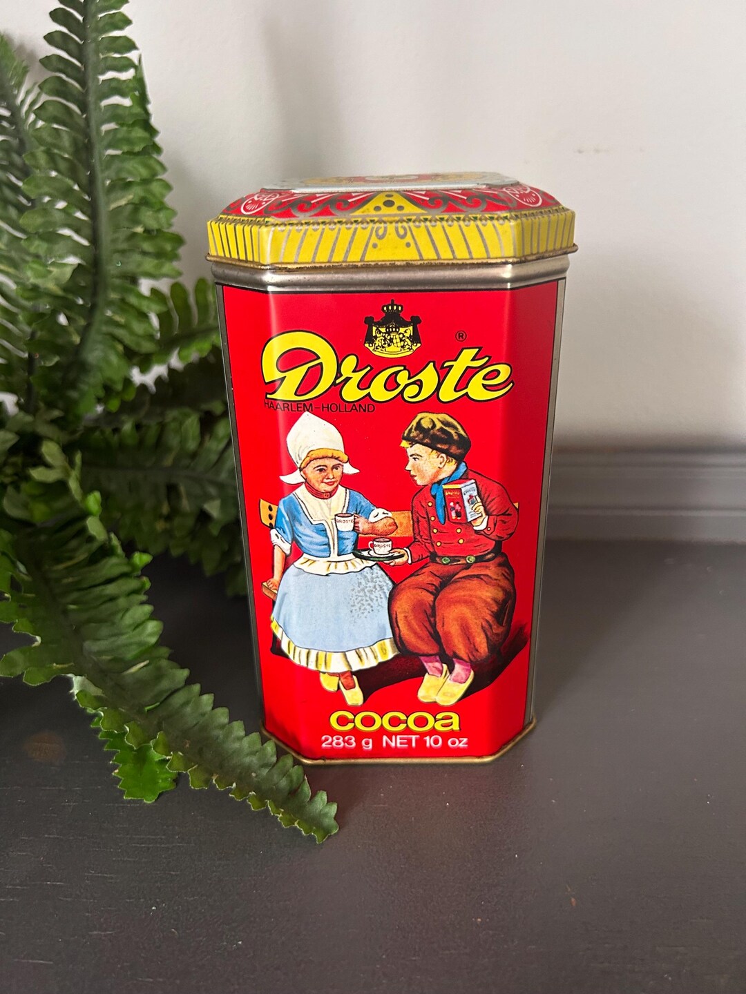 Vintage Tin of Droste Cocoa Power, Marked at 1984 on the Bottom ...
