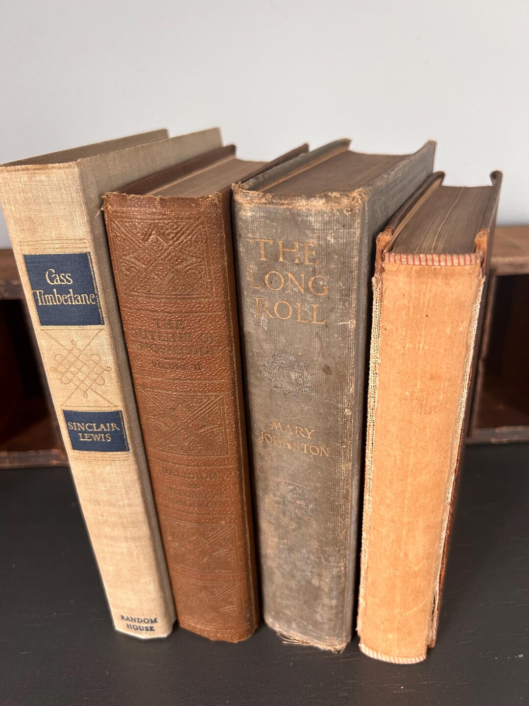 Vintage Books, Rustic Old Books in a Set of 4 , Farmhouse Decor ...