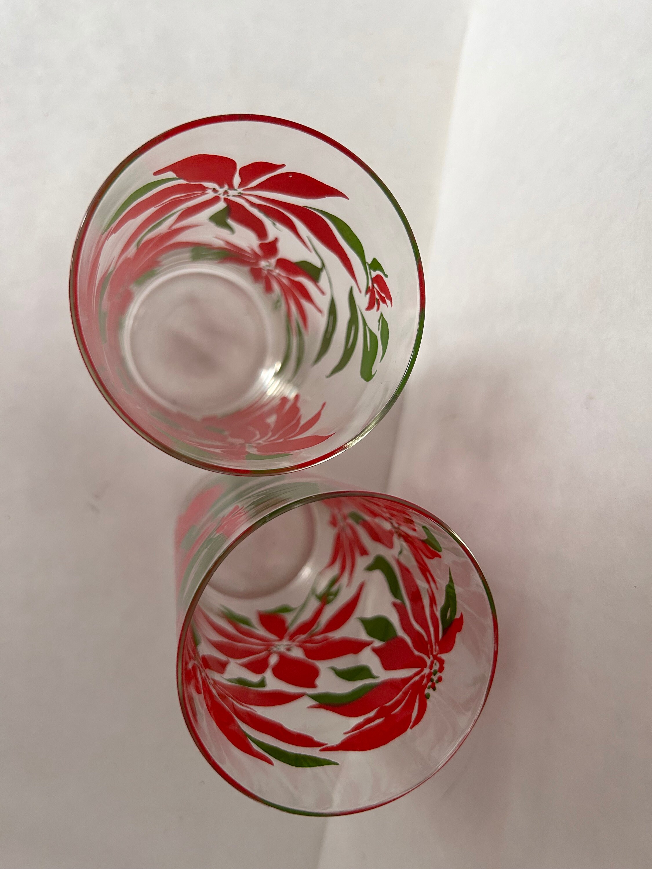 Vintage Christmas Drinking Glasses Set of 2 Holiday Barware - Etsy