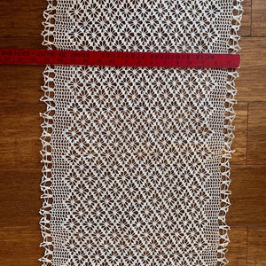 Vintage Hand Crocheted Table Runner, Antique Table Scarf, Antique ...