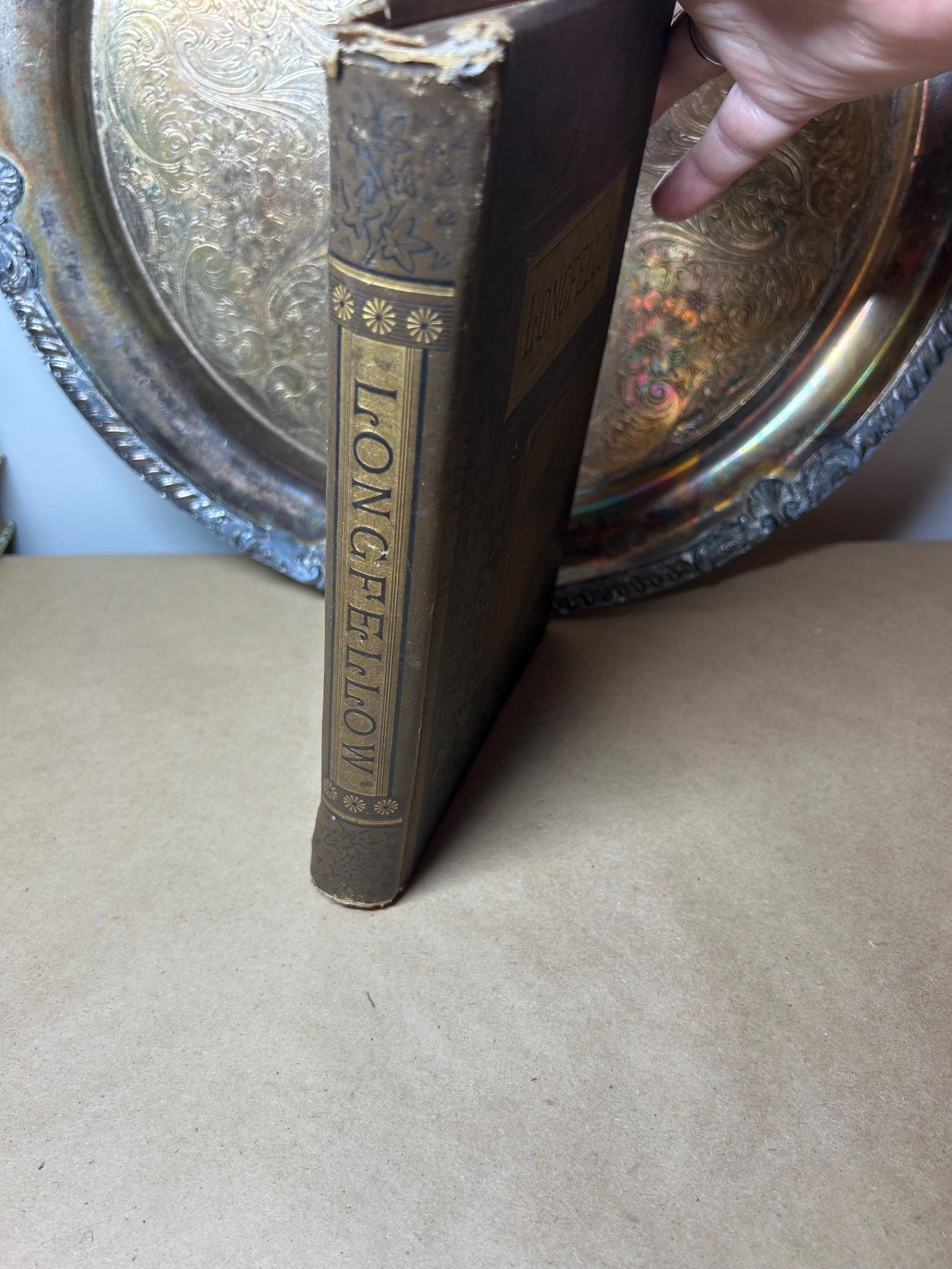 Antique Book Longfellow Illustrated Poetical Written by Henry Wassworth ...