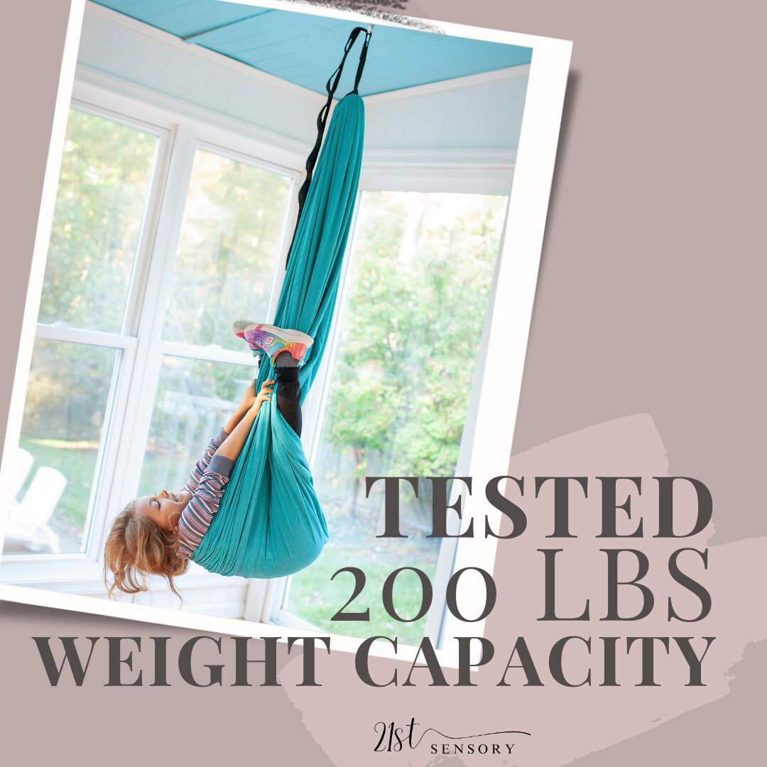 Sensory Swing Indoor Outdoor Blue Polyester Mesh Sensory Swing for Kids ...