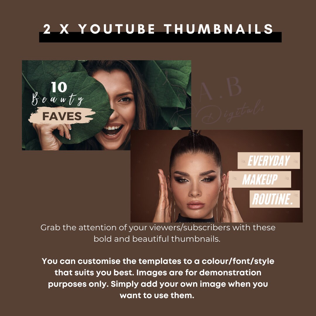 Brown Youtube Channel Branding Kit/ Editable With Canva - Etsy