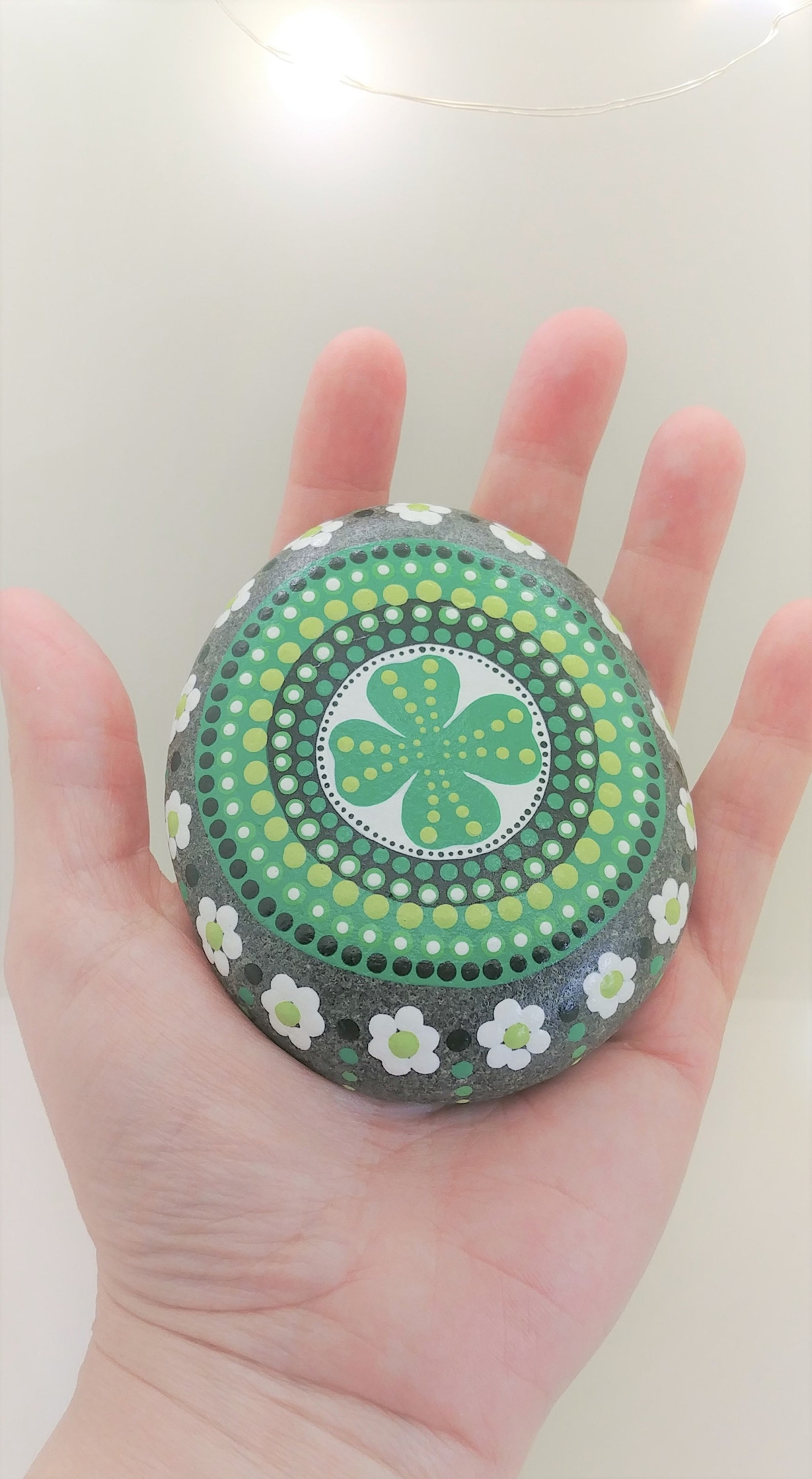 Four Leaf Clover Lucky Garden Stone Custom Gift Green Dot - Etsy