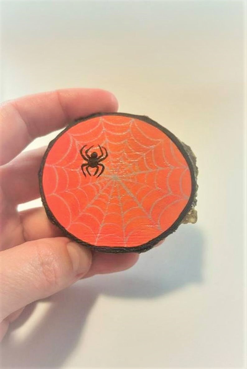 Spider Web Magnet, Black Spider Art, Kitchen Decor, Magnets, Spiderweb ...