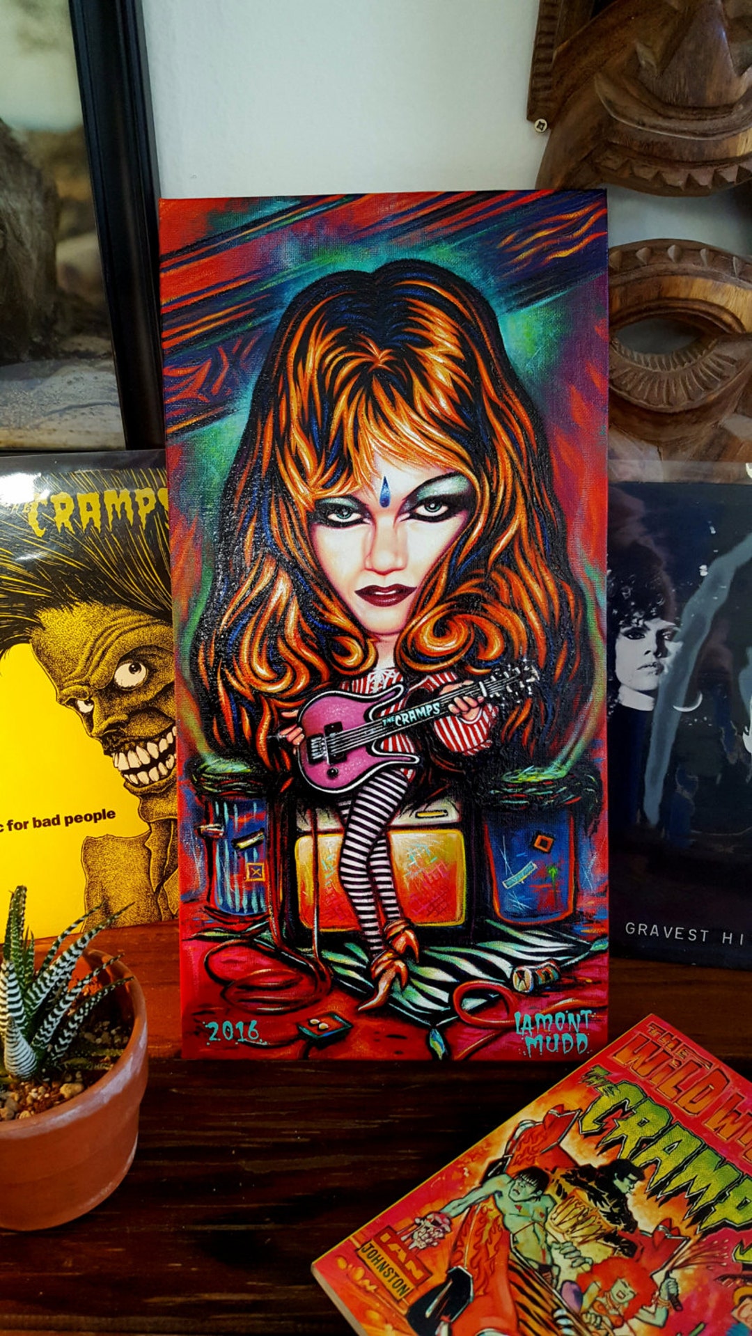 Poison Ivy Rorschach Guitar Player From the Cramps Original - Etsy