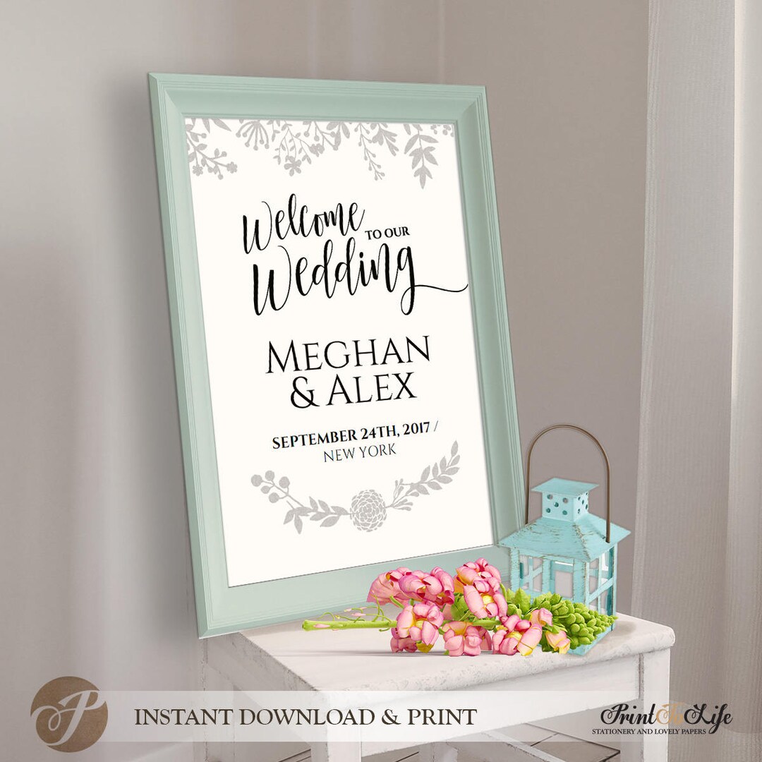 Welcome Wedding Sign Printable Welcome Sign Editable PDF - Etsy