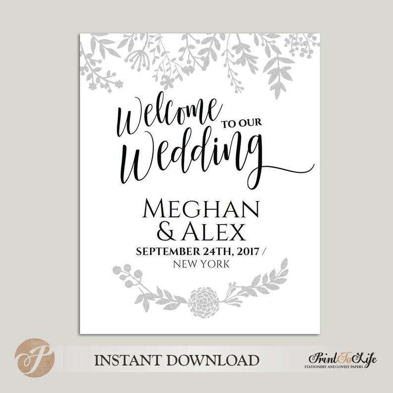 Welcome Wedding Sign Printable Welcome Sign Editable PDF - Etsy