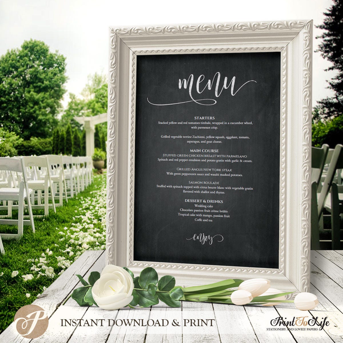 Wedding Menu Sign Wedding Menu Poster Printable Chalkboard - Etsy