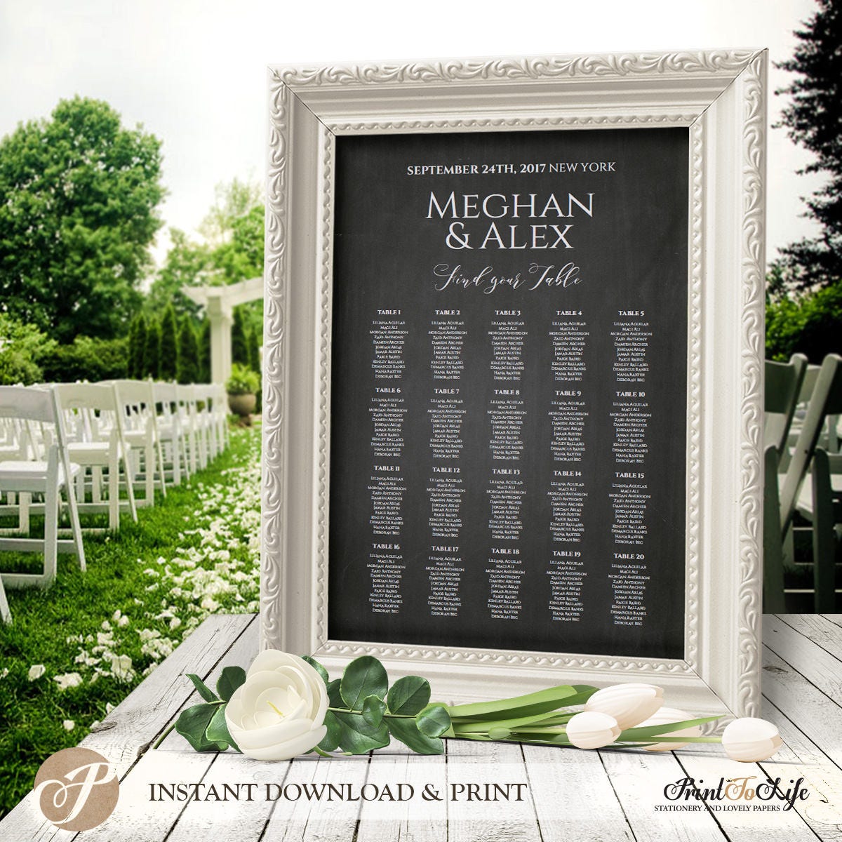 Seating Table Sign Wedding Seating Chart Printable - Etsy
