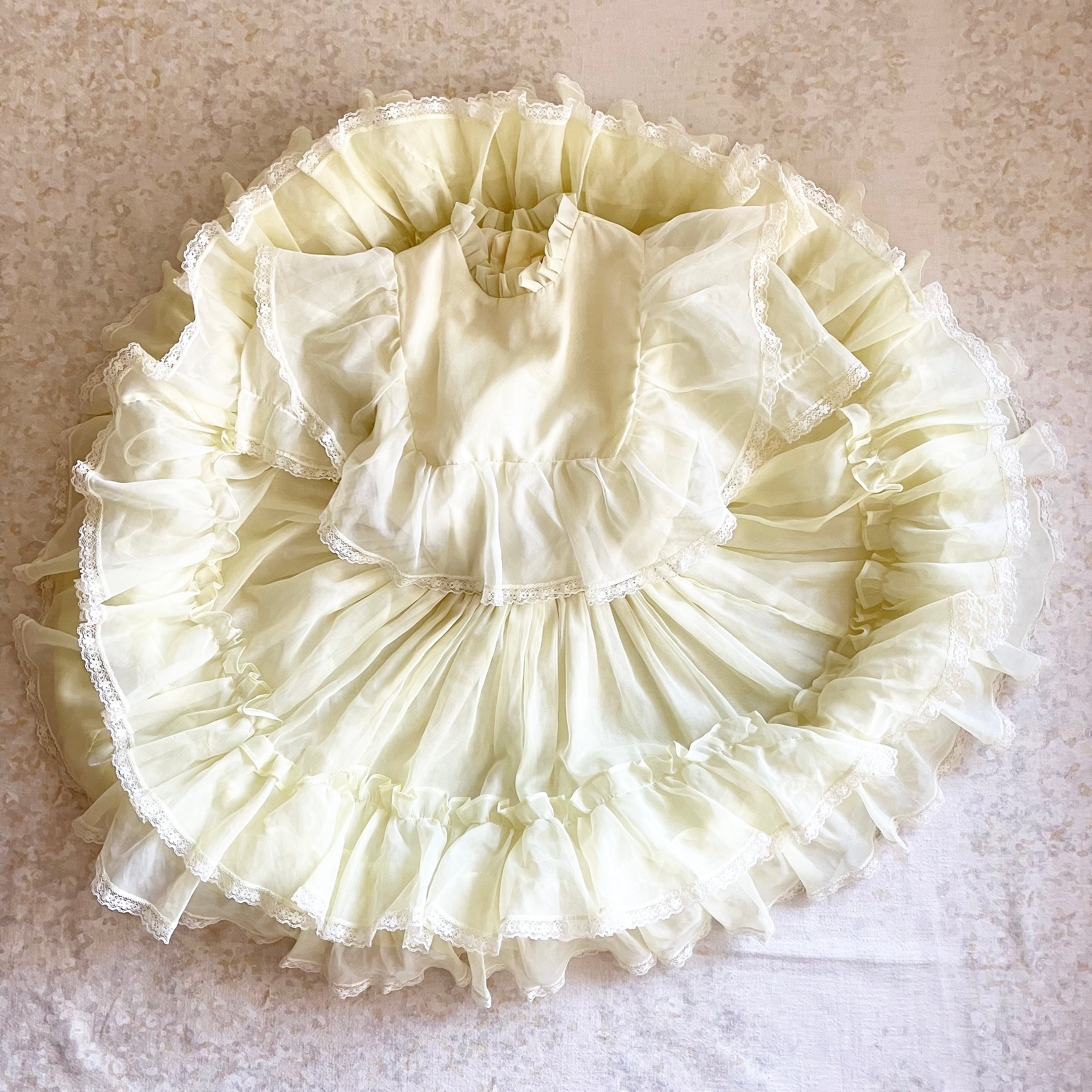 Pls Read Vintage Sweet N Sassy 7 Dress Sheer Lace Circle Pageant Pale ...