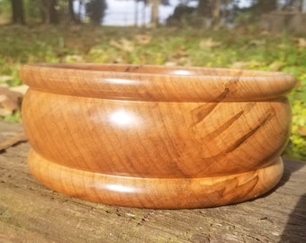 Hand Turned Ambrosia Maple Wood Bowl With Partial Live Edge - Etsy