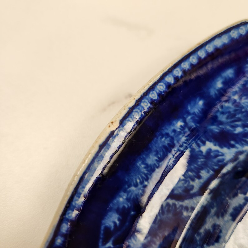 Antique Marked Flow Blue Transferware Plate - Etsy