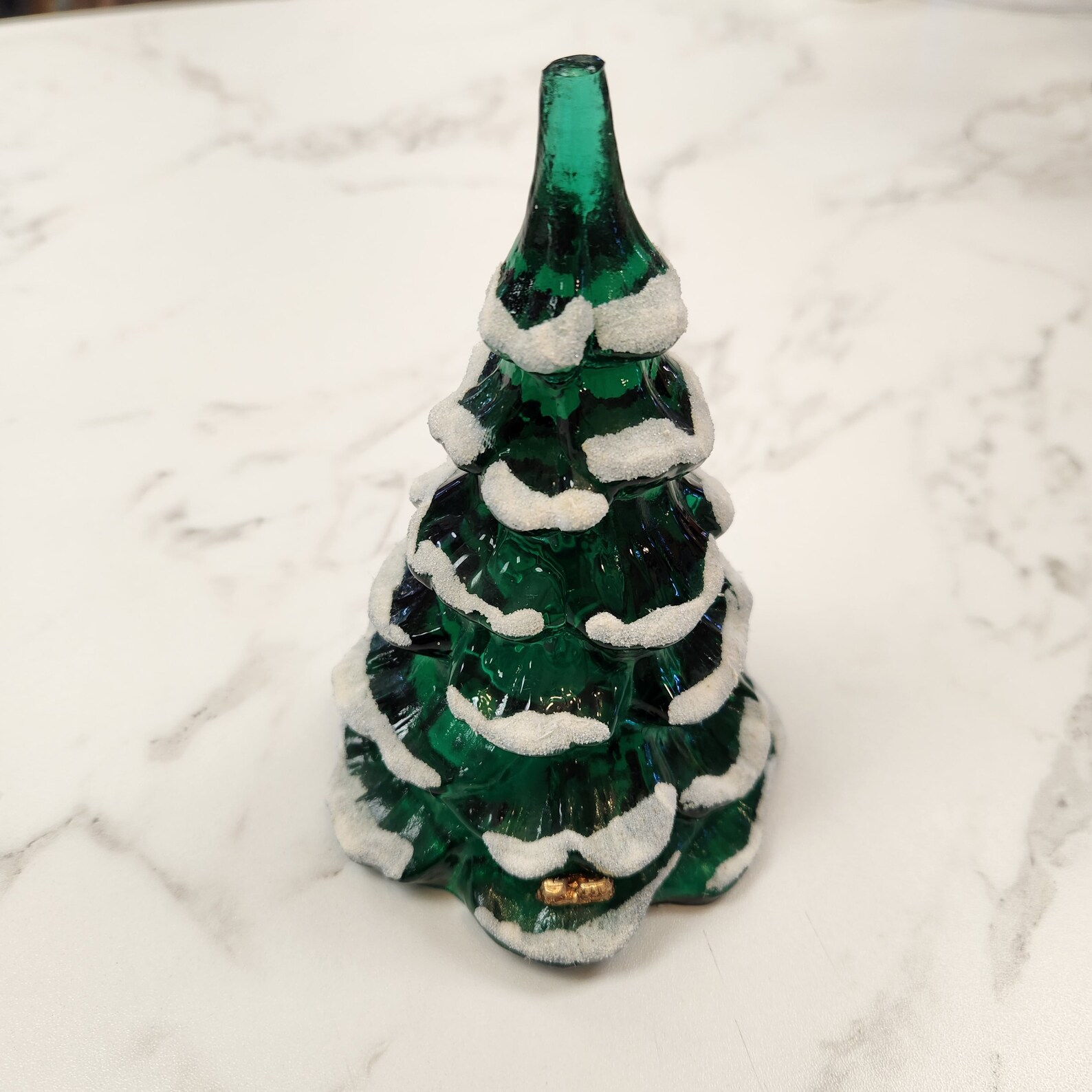 6" Emerald Green Fenton Glass Tree - Etsy