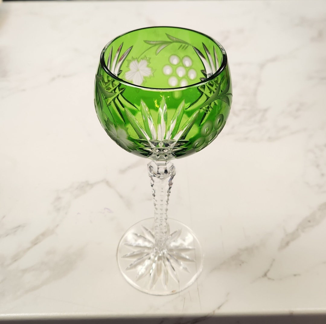 Ajka Hock Cut Crystal Wine Goblets - Etsy
