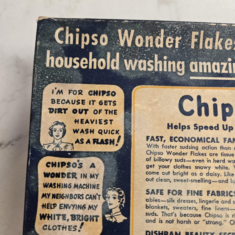 Vintage 1930s Never Opened Chipso Quick Suds in Box - Etsy