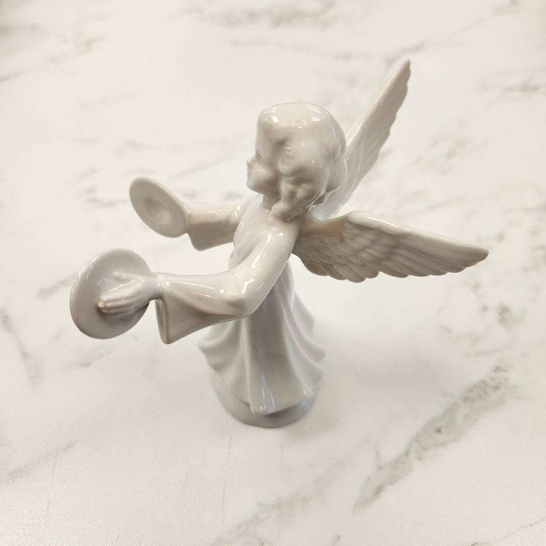 Vintage Dresden Ceramic Angel - Etsy