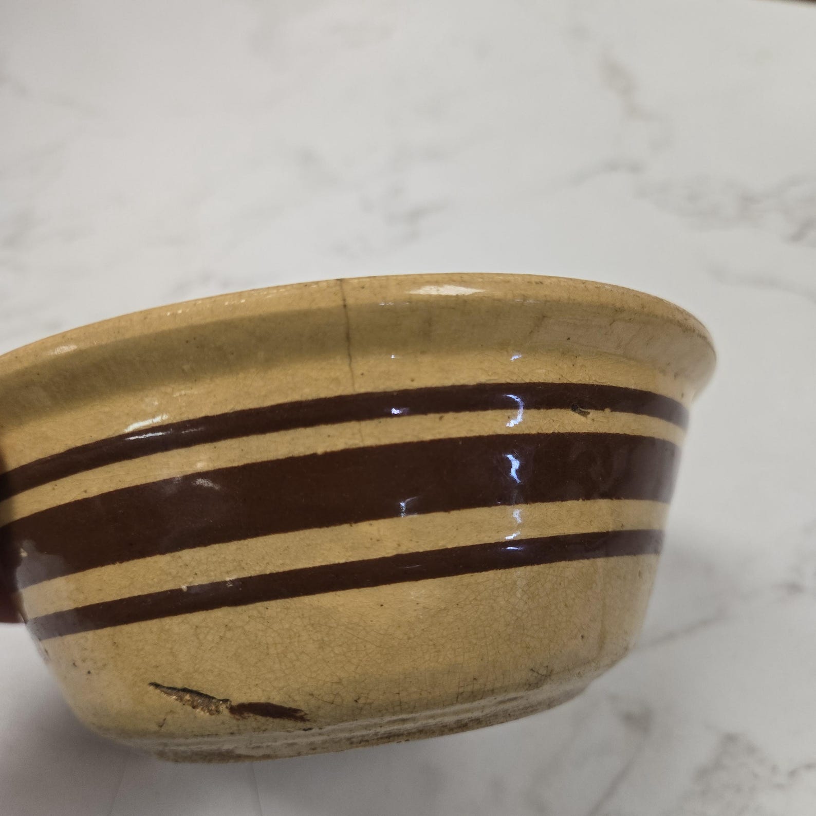 Antique 6" Yellow Ware Bowl - Etsy