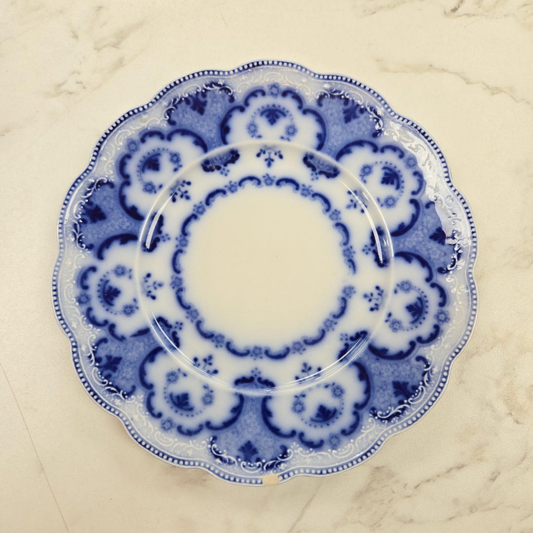 Antique Flow Blue W.H. Grindley Plate - Etsy