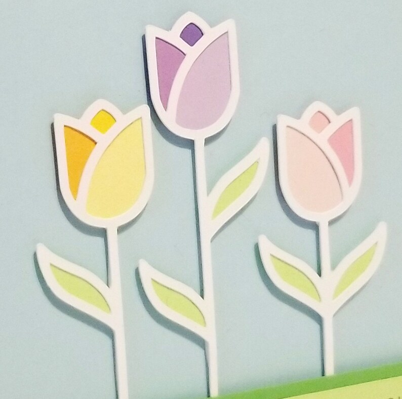 Happy Spring/happy Easter Tulip Card - Etsy