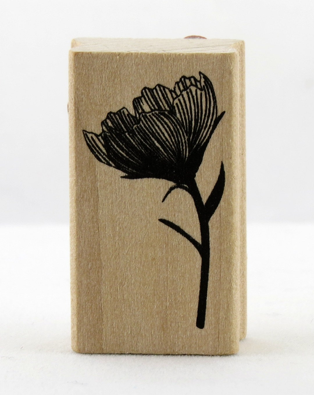 Flower & Stem Wood Mounted Rubber Stamp Martha Stewart Garden Summer ...