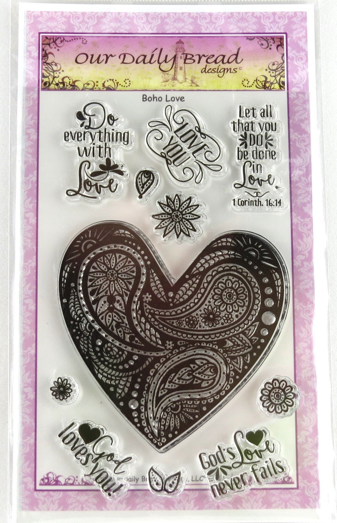Boho Love Clear Cling Stamp Collection Our Daily Bread Paisley Pattern ...