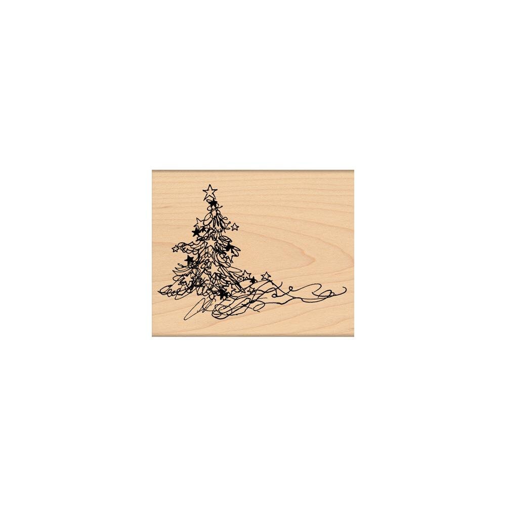 Bright & Beautiful Christmas Tree Wood Mounted Rubber Stamp Penny Black ...
