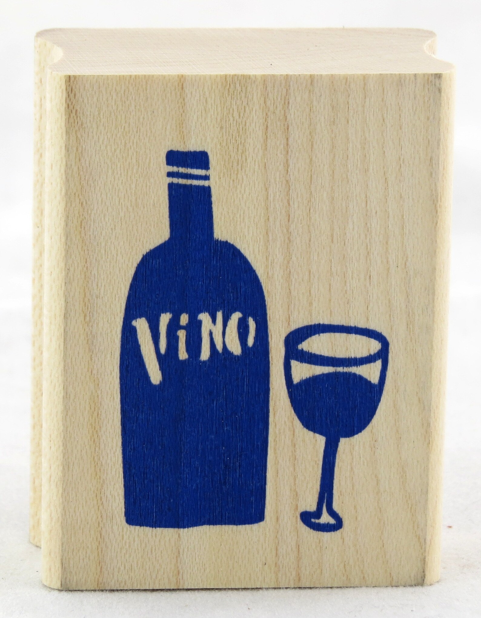 Vino Bottle Wood Mounted Rubber Stamp Yellow Owl Workshop Wine Glass ...