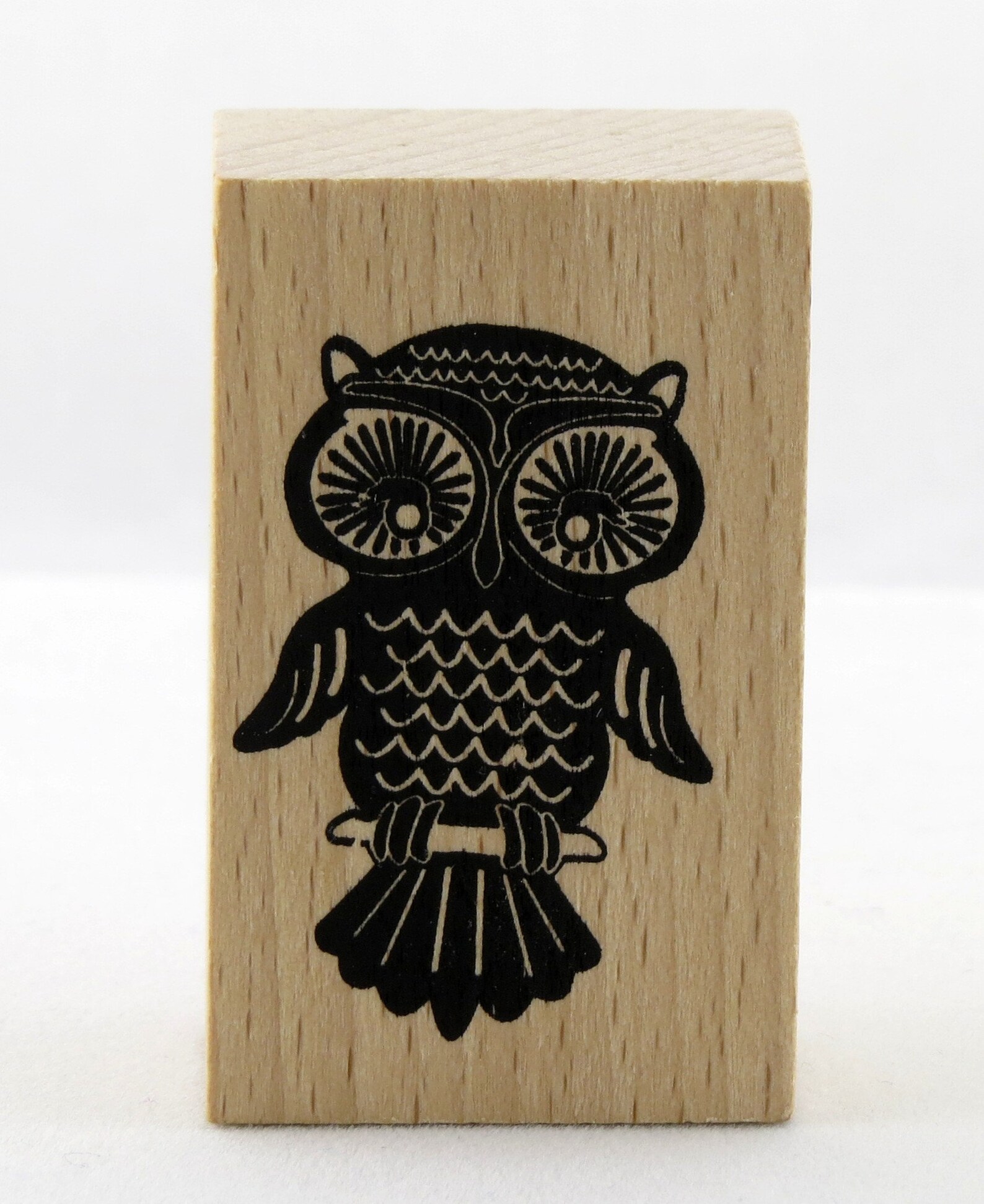 Owl on Perch Wood Mounted Rubber Stamp Momenta Craft Art Nature Garden ...