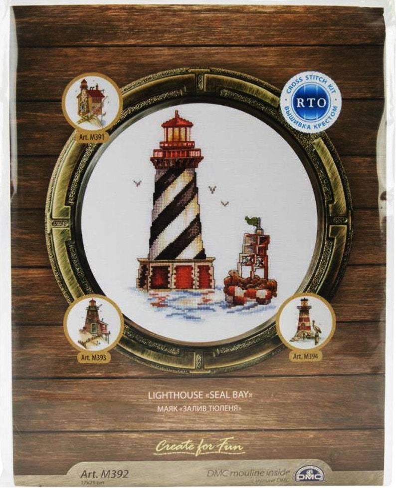 Seal Bay Lighthouse Counted Cross Stitch Kit RTO NEW Ocean Sea Coast ...