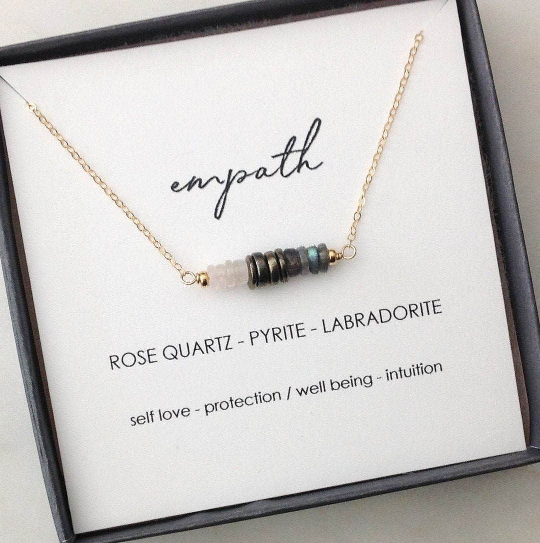 EMPATH Energy Bar Necklace L Protection Jewelry, Crystal Healing Gift L ...