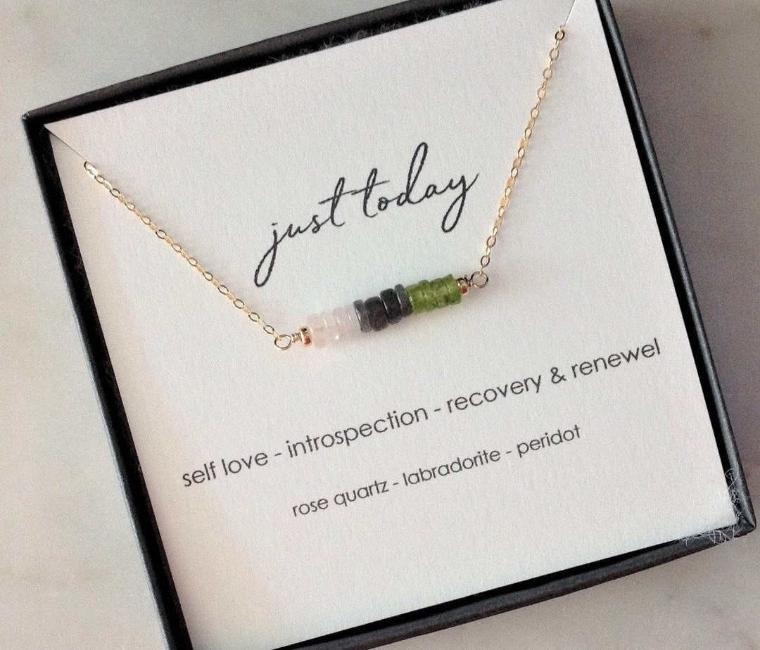 JUST TODAY Bar Necklace Jewelry Recovery Sobriety Addiction Aa Eating ...