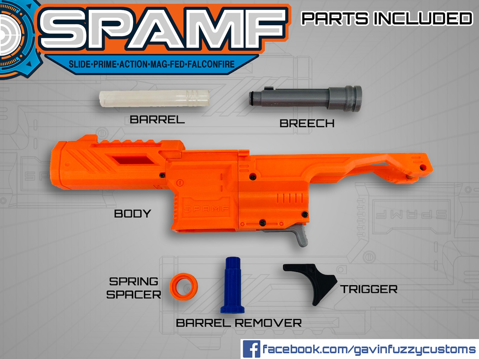 SPAMF Nerf Falconfire Mod Kit - Etsy