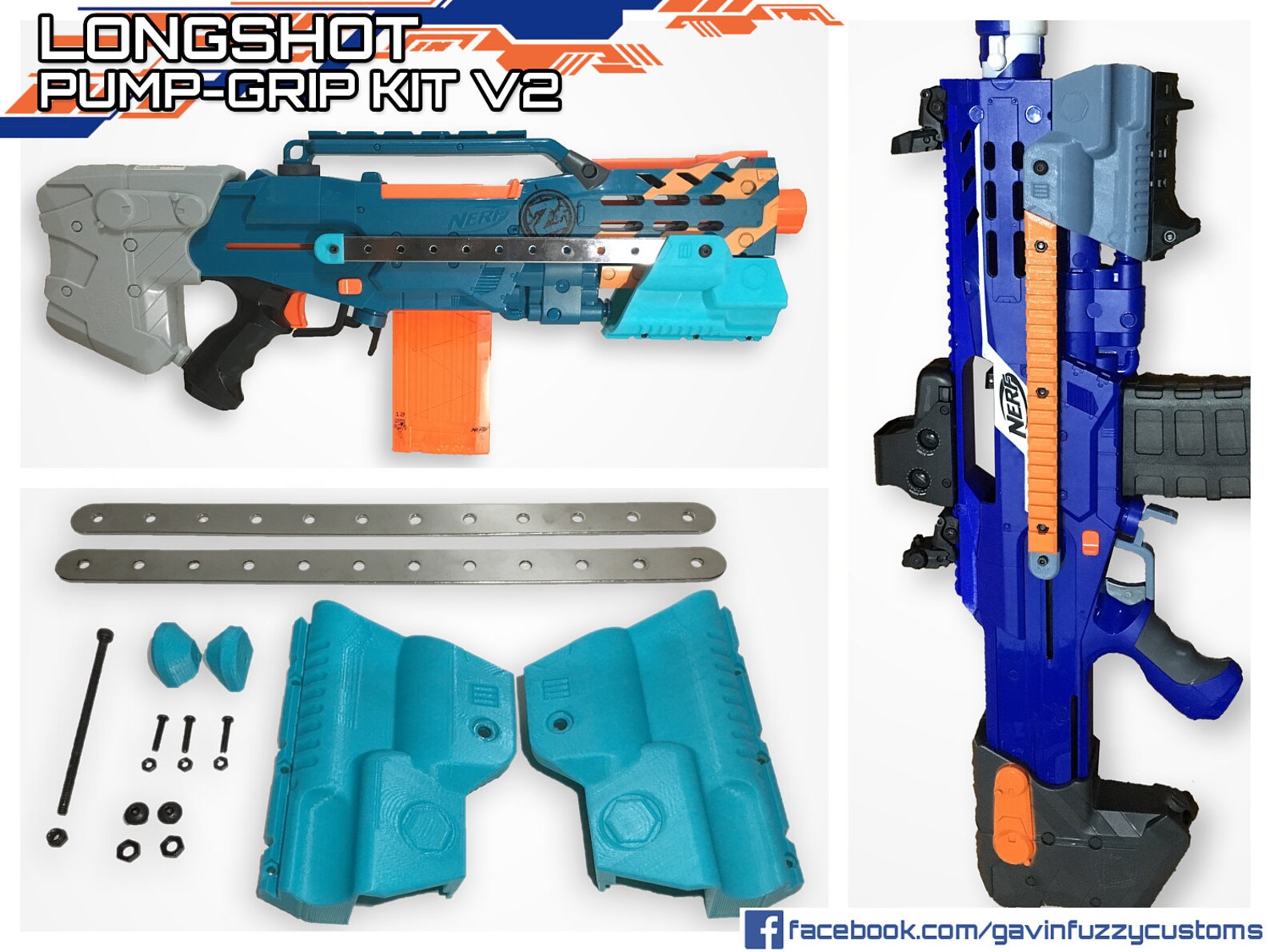 Nerf Longshot Pump-grip Kit V2 - Etsy Canada