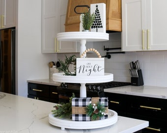 3 Tier White Distressed Tray Rustic, Cottage, Farmhouse, and Boho Style ...