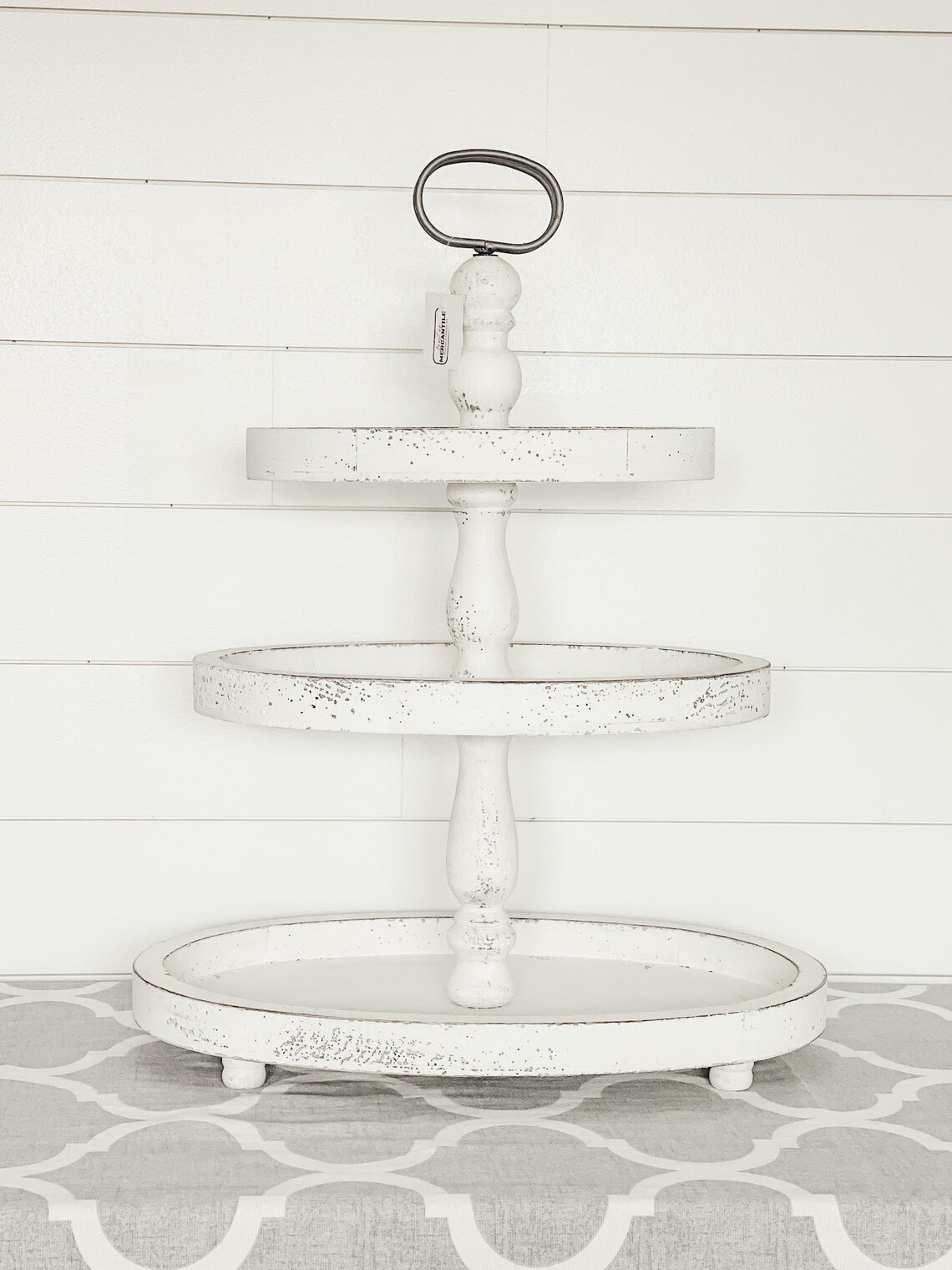 3 Tier White OVAL Wood Tray Farmhouse and Boho Style - Etsy