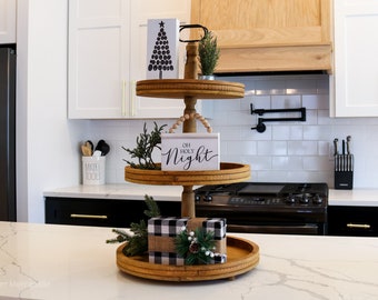 3 Tier White Beaded Tray Rustic, Cottage, Farmhouse, and Boho Style - Etsy